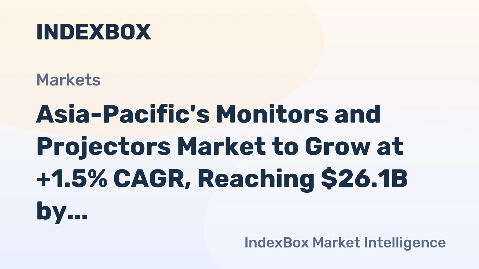 Asia-Pacific's Monitors and Projectors Market to Grow at +1.5% CAGR, Reaching $26.1B by 2035