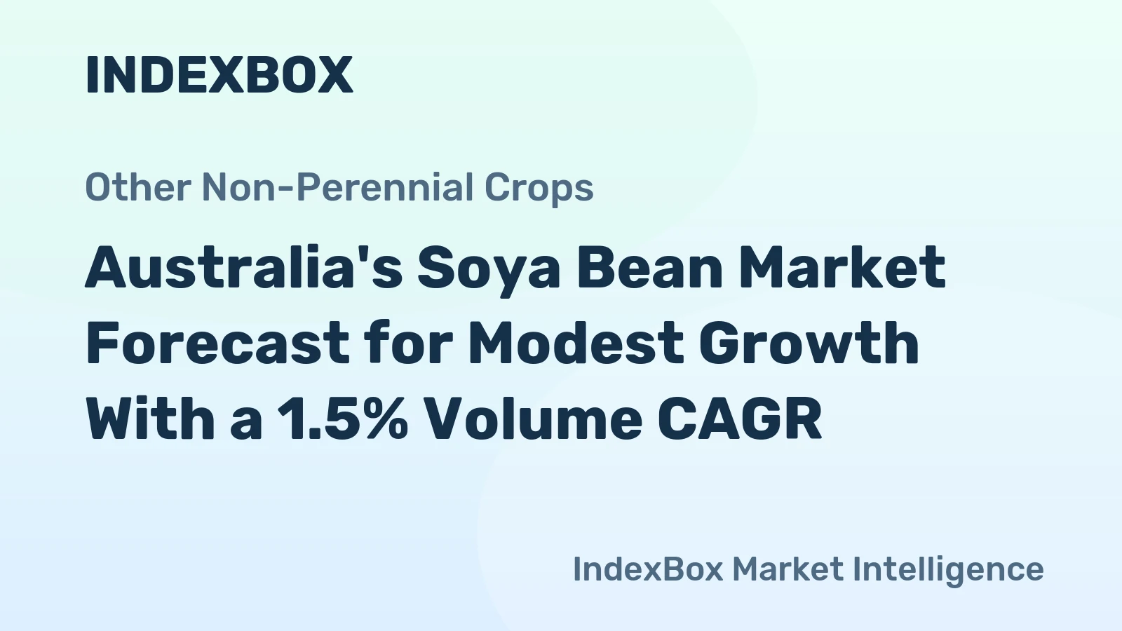 Australia's Soya Bean Market Forecast for Modest Growth With a 1.5% Volume CAGR