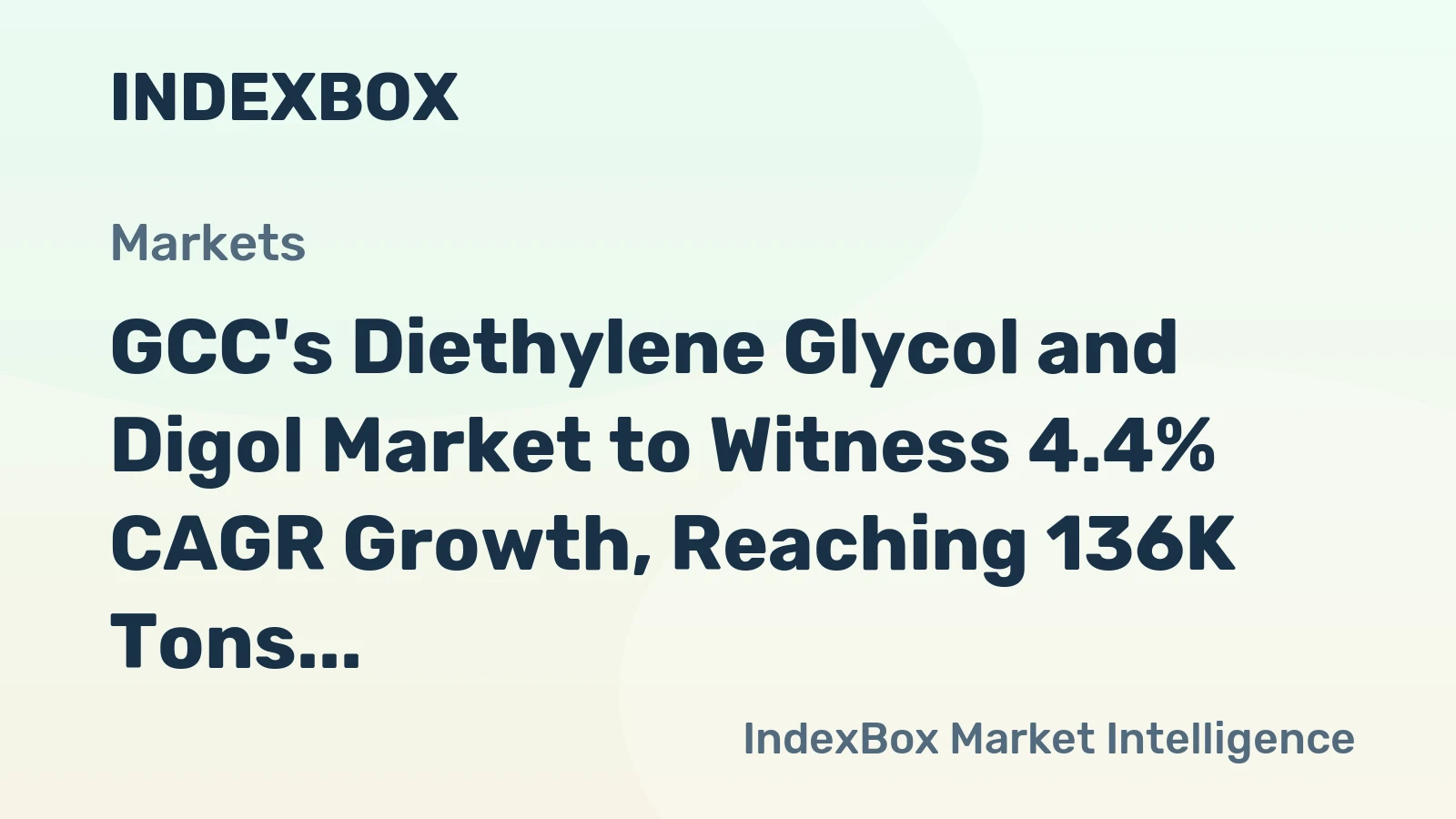 GCC's Diethylene Glycol and Digol Market to Witness 4.4% CAGR Growth, Reaching 136K Tons by 2035