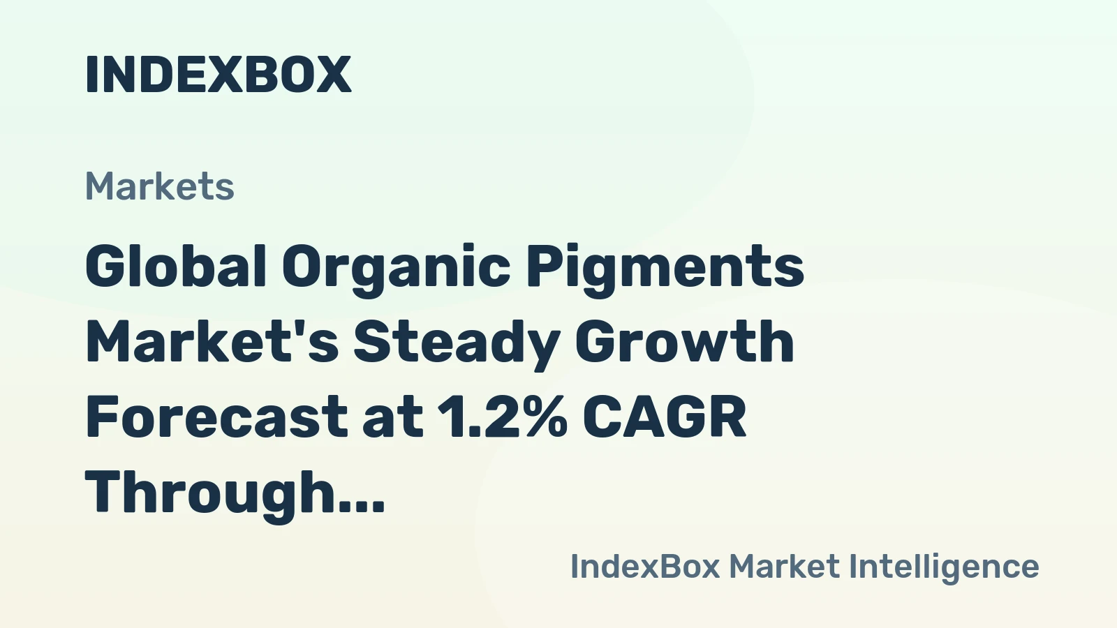 Global Organic Pigments Market's Steady Growth Forecast at 1.2% CAGR Through 2035