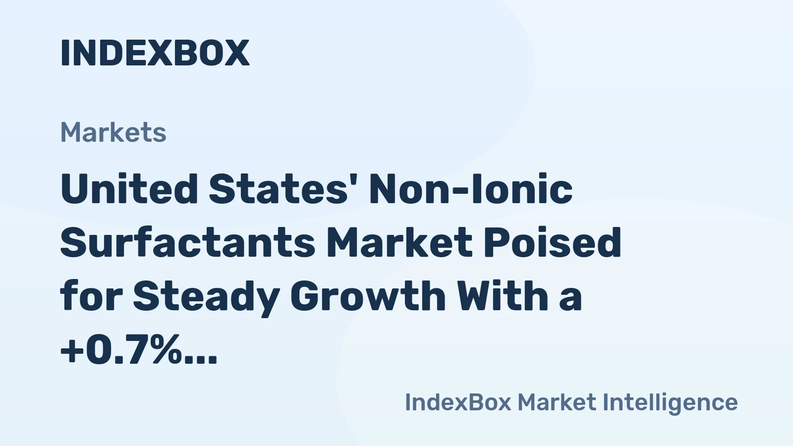 United States' Non-Ionic Surfactants Market Poised for Steady Growth With a +0.7% CAGR Through 2035