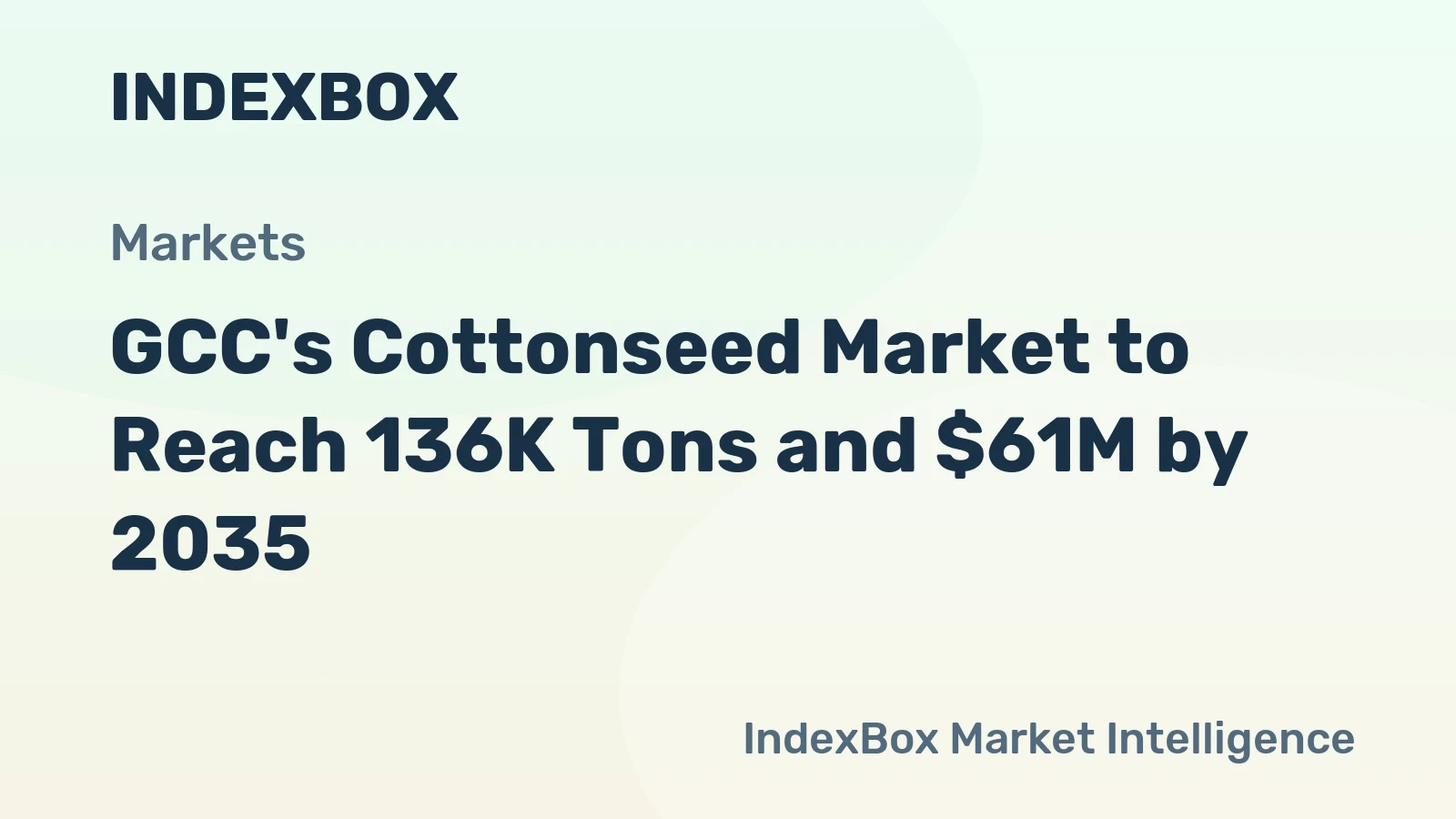 GCC's Cottonseed Market to Reach 136K Tons and $61M by 2035