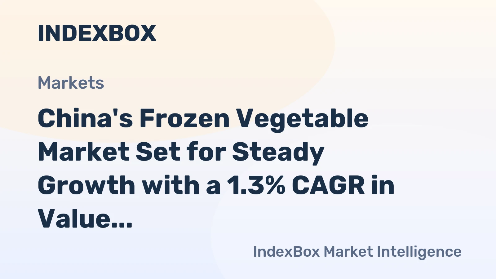 China's Frozen Vegetable Market Set for Steady Growth with a 1.3% CAGR in Value Through 2035