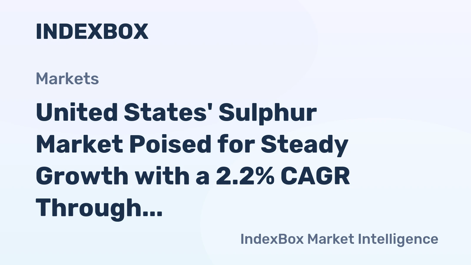 United States' Sulphur Market Poised for Steady Growth with a 2.2% CAGR Through 2035