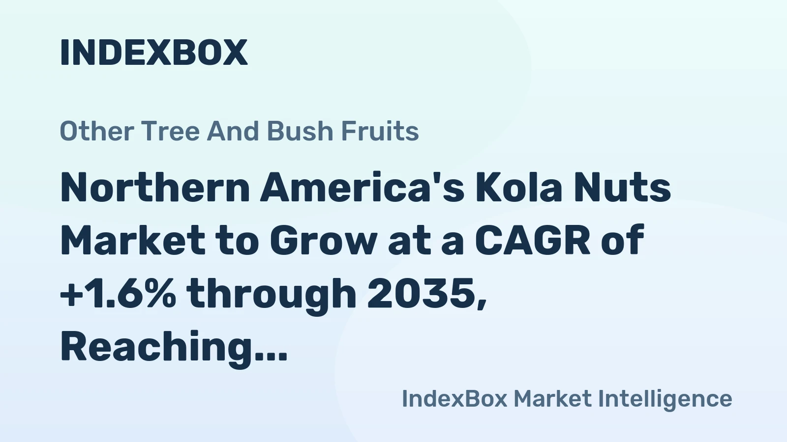 Northern America's Kola Nuts Market to Grow at a CAGR of +1.6% through 2035, Reaching 1.1K Tons