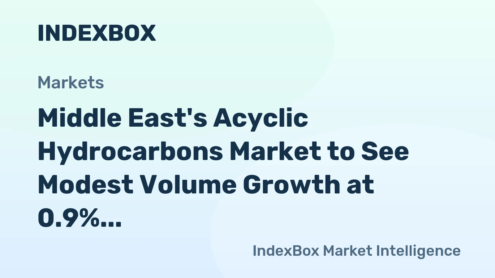 Middle East's Acyclic Hydrocarbons Market to See Modest Volume Growth at 0.9% CAGR Through 2035