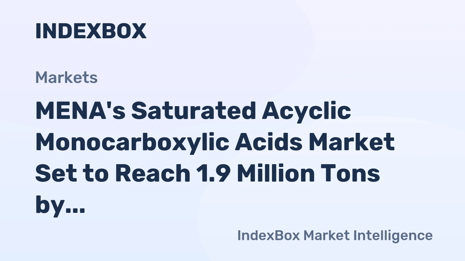 MENA's Saturated Acyclic Monocarboxylic Acids Market Set to Reach 1.9 Million Tons by 2035