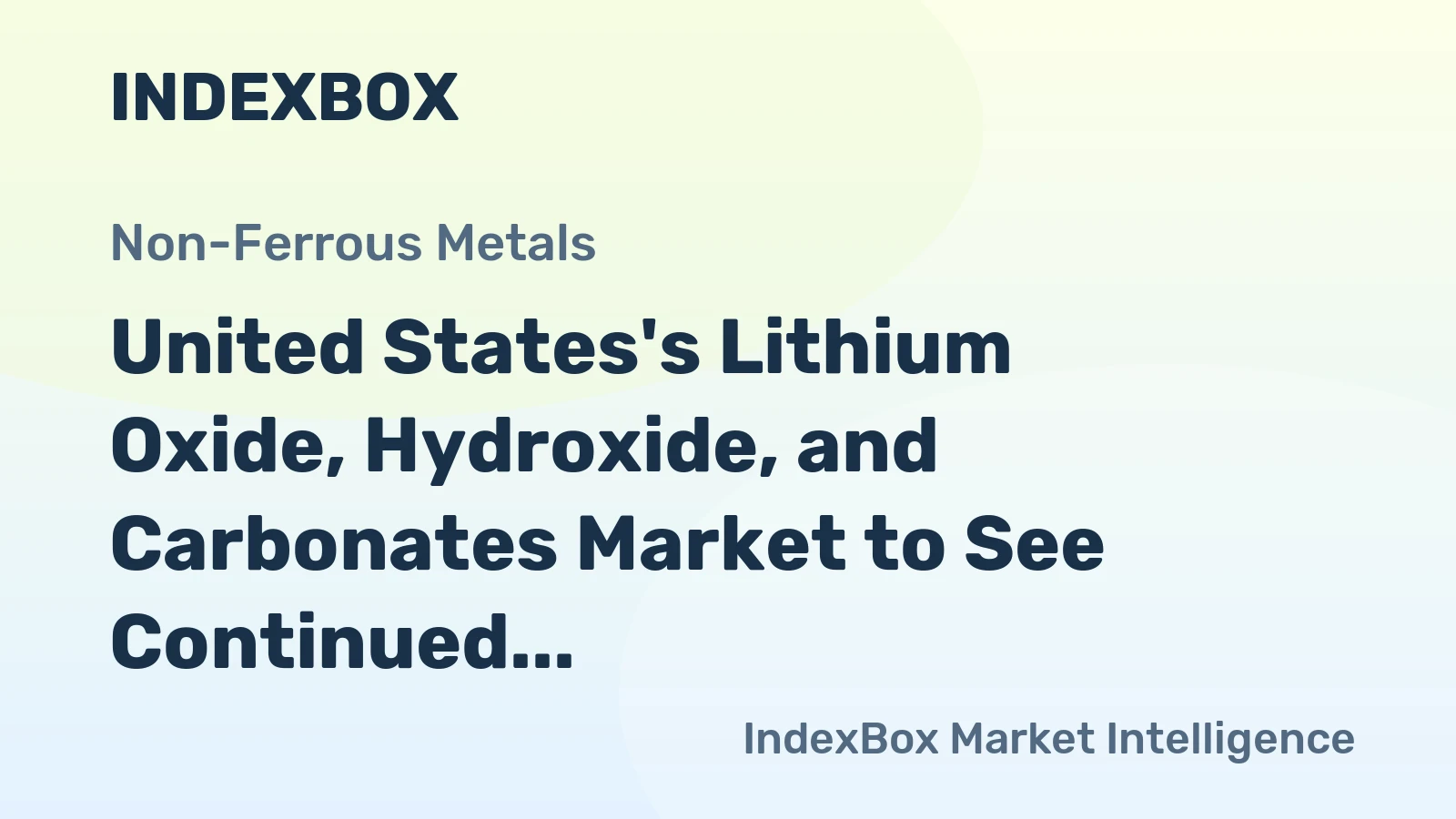 United States's Lithium Oxide, Hydroxide, and Carbonates Market to See Continued Growth with CAGR of +0.9% through 2035