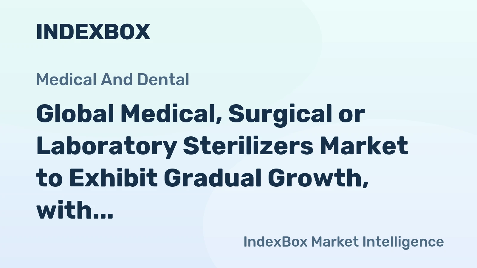 Global Medical, Surgical or Laboratory Sterilizers Market to Exhibit Gradual Growth, with CAGR of +1.9%