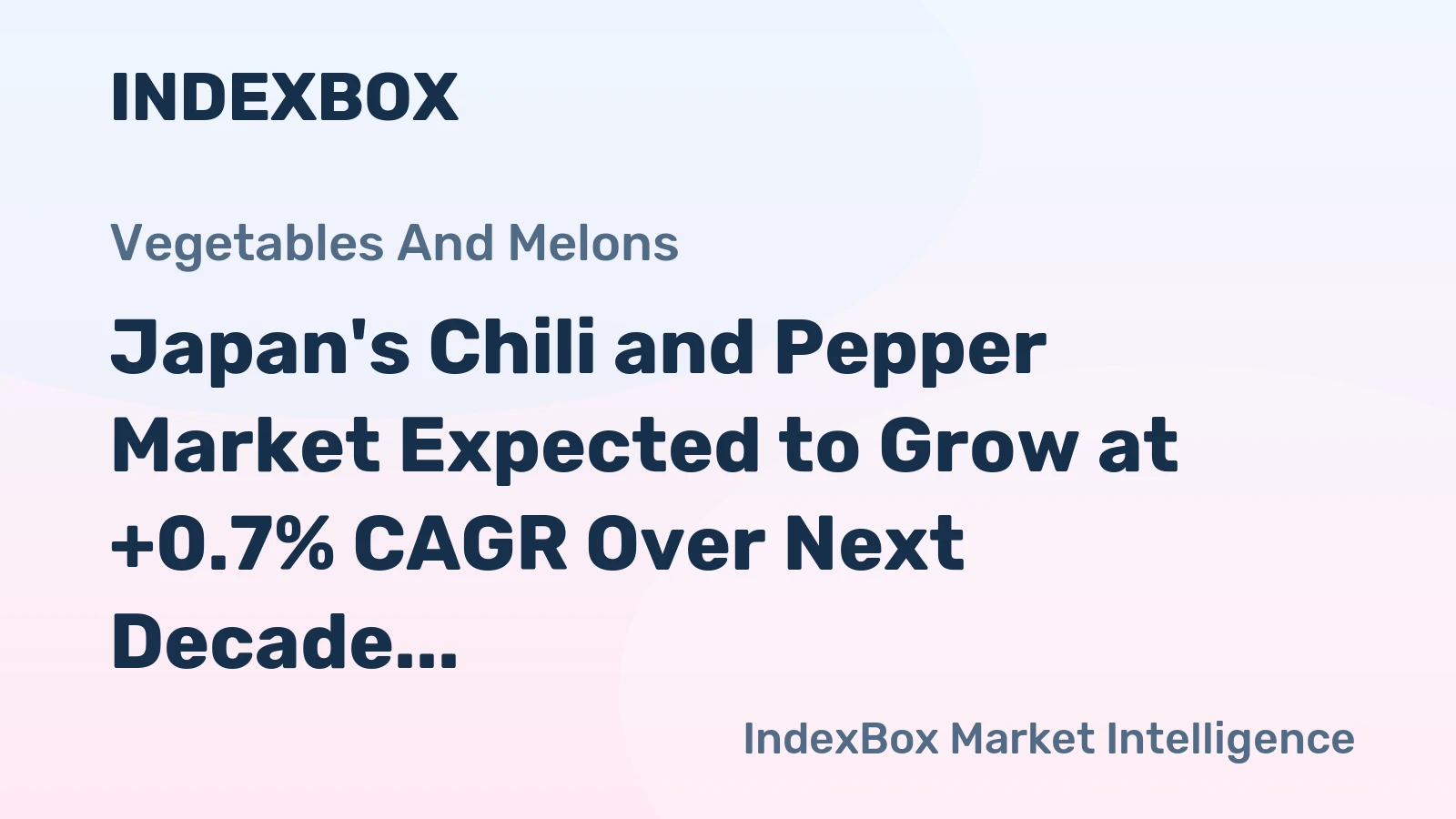 Japan's Chili and Pepper Market Expected to Grow at +0.7% CAGR Over Next Decade