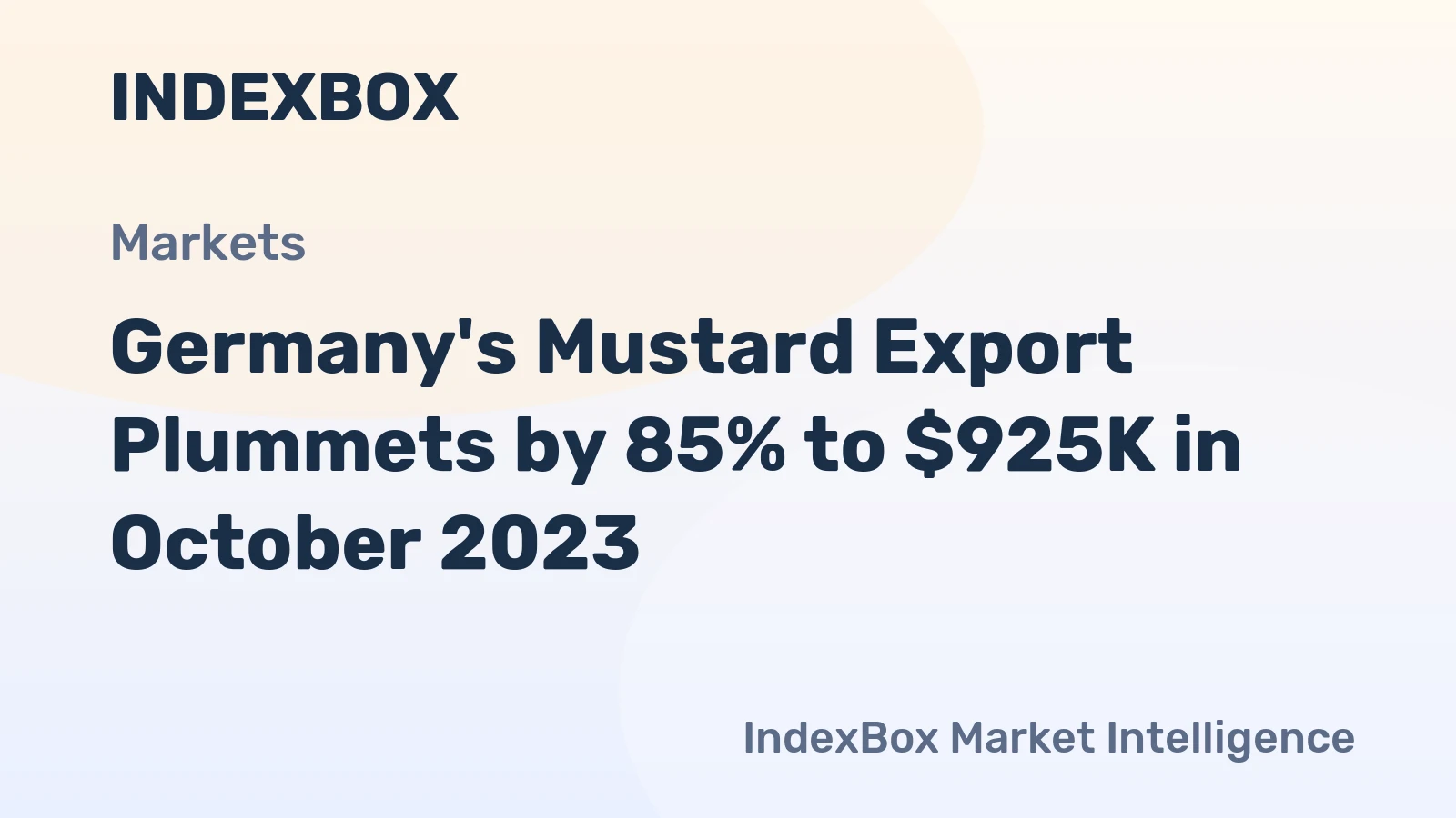 Germany's Mustard Export Plummets by 85% to $925K in October 2023