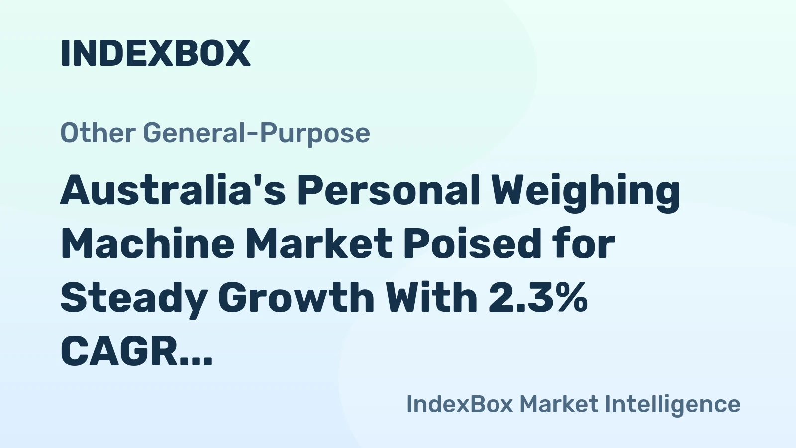 Australia's Personal Weighing Machine Market Poised for Steady Growth With 2.3% CAGR in Value Through 2035