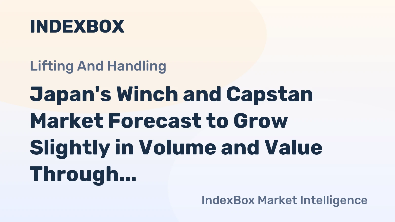 Japan's Winch and Capstan Market Forecast to Grow Slightly in Volume and Value Through 2035