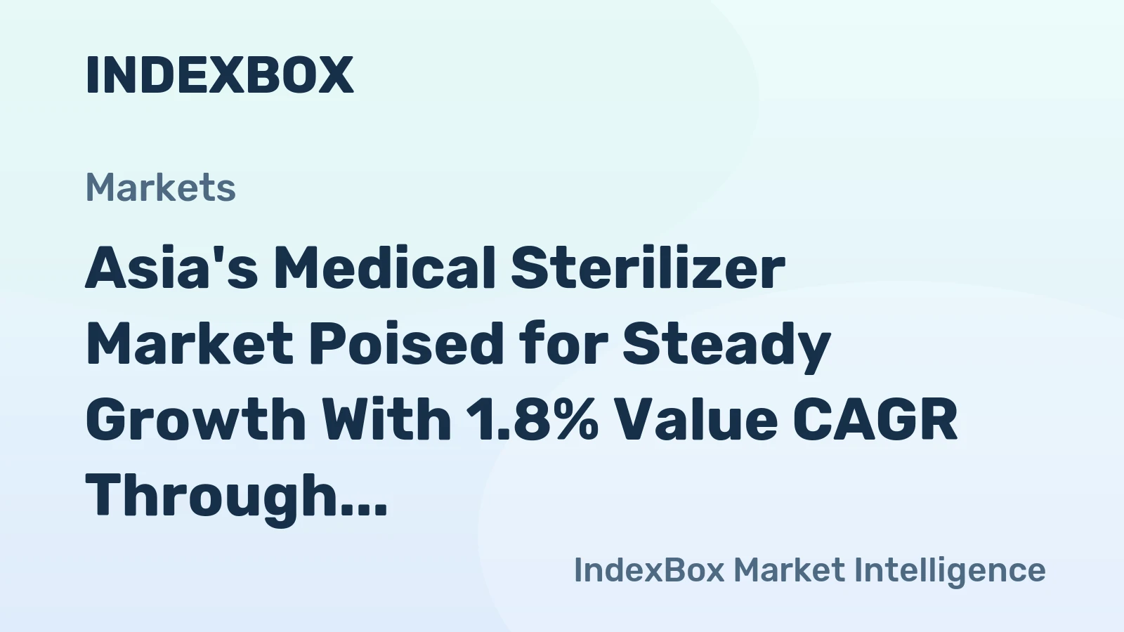 Asia's Medical Sterilizer Market Poised for Steady Growth With 1.8% Value CAGR Through 2035