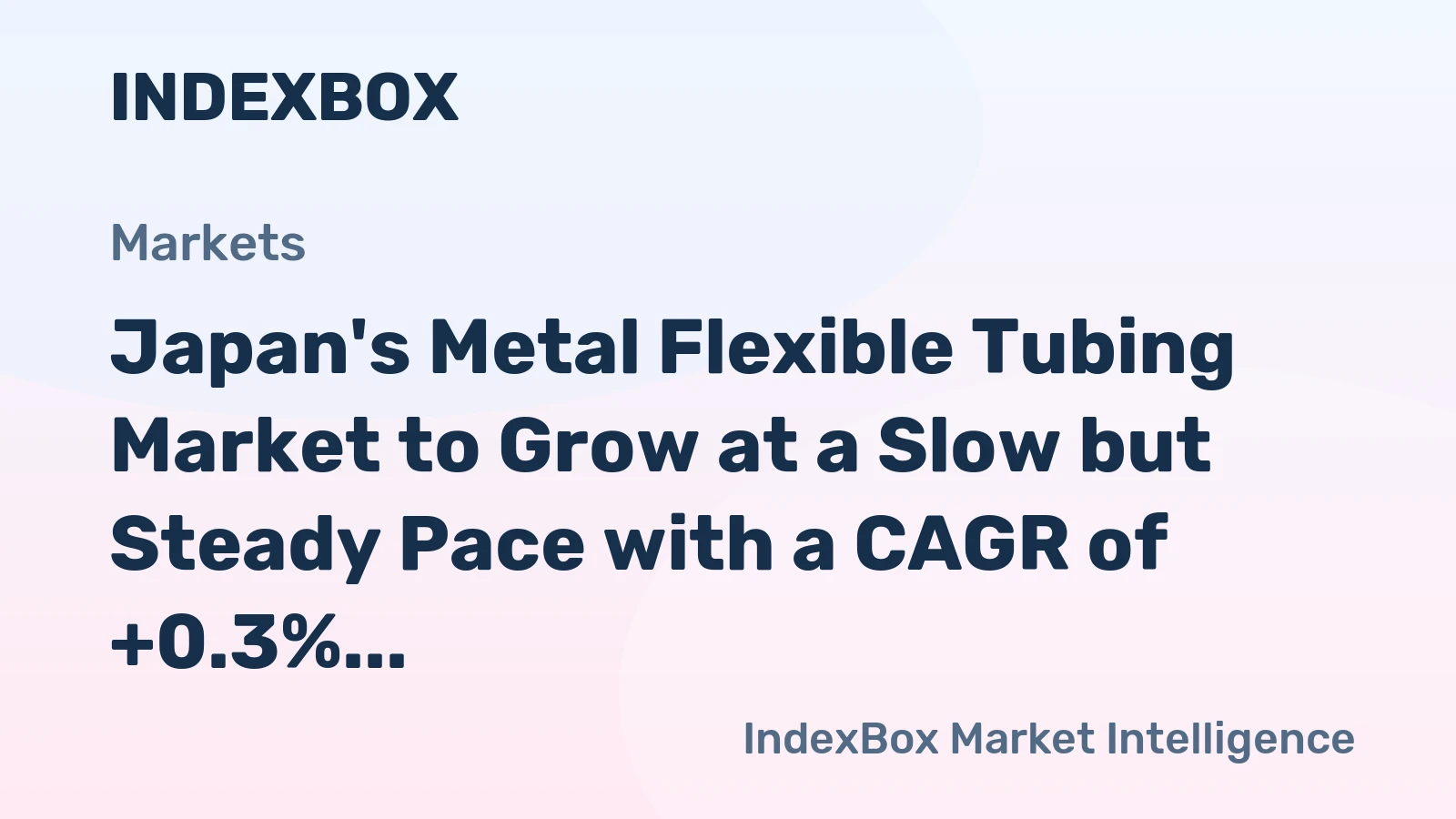 Japan's Metal Flexible Tubing Market to Grow at a Slow but Steady Pace with a CAGR of +0.3%