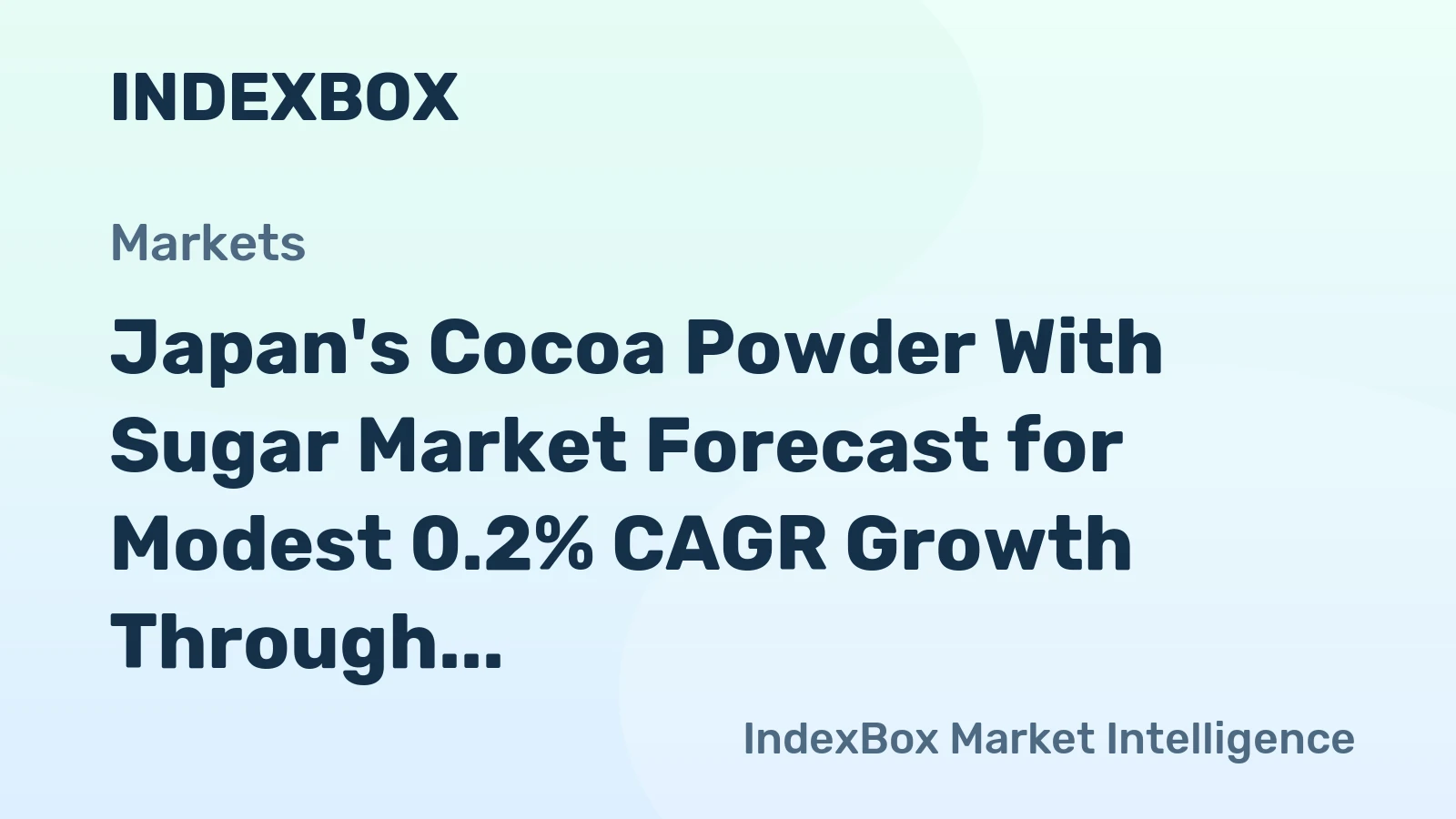 Japan's Cocoa Powder With Sugar Market Forecast for Modest 0.2% CAGR Growth Through 2035