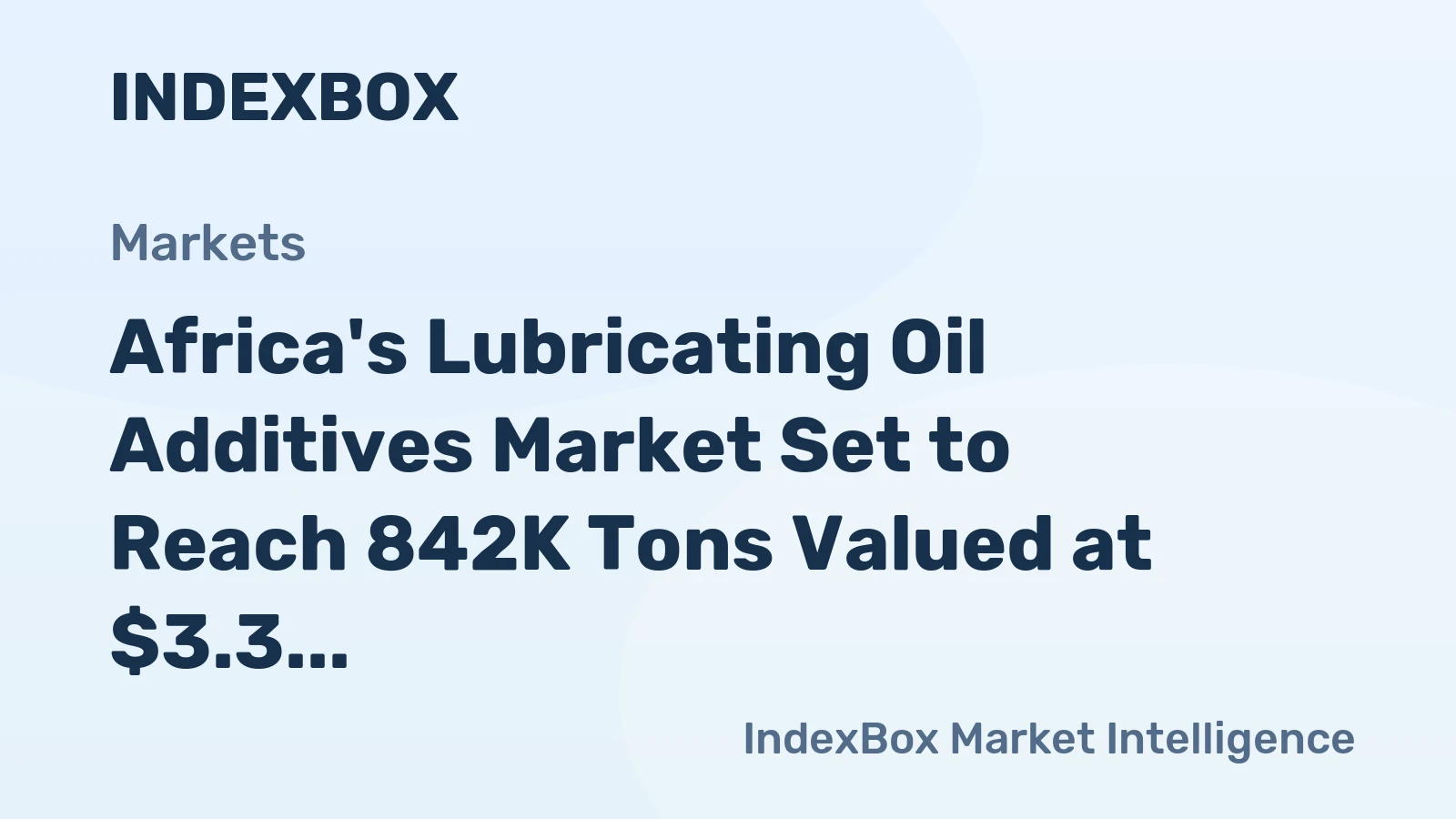 Africa's Lubricating Oil Additives Market Set to Reach 842K Tons Valued at $3.3 Billion by 2035