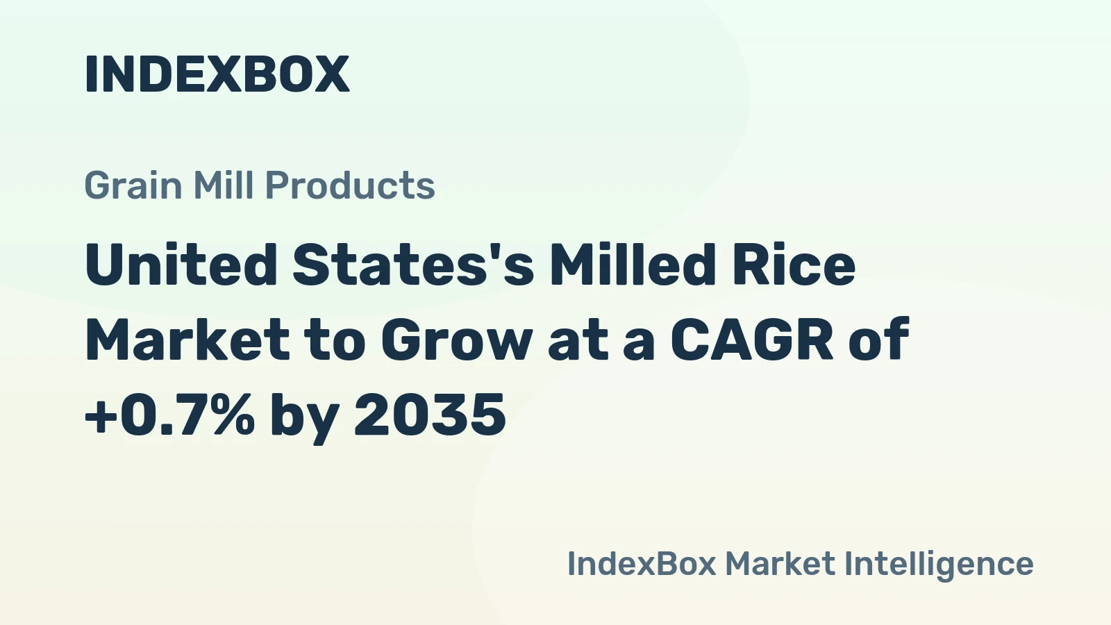 United States's Milled Rice Market to Grow at a CAGR of +0.7% by 2035