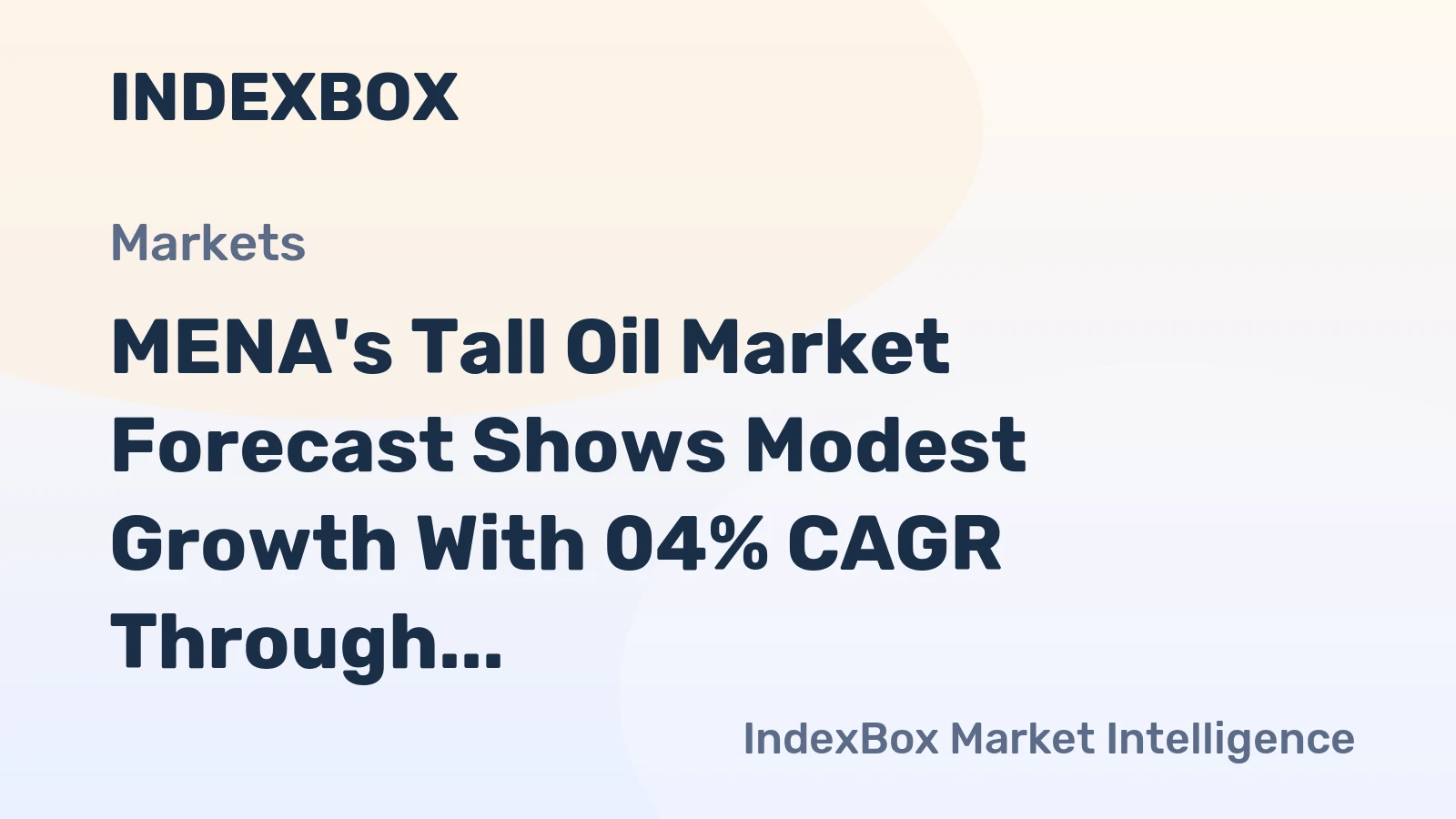MENA's Tall Oil Market Forecast Shows Modest Growth With 04% CAGR Through 2035