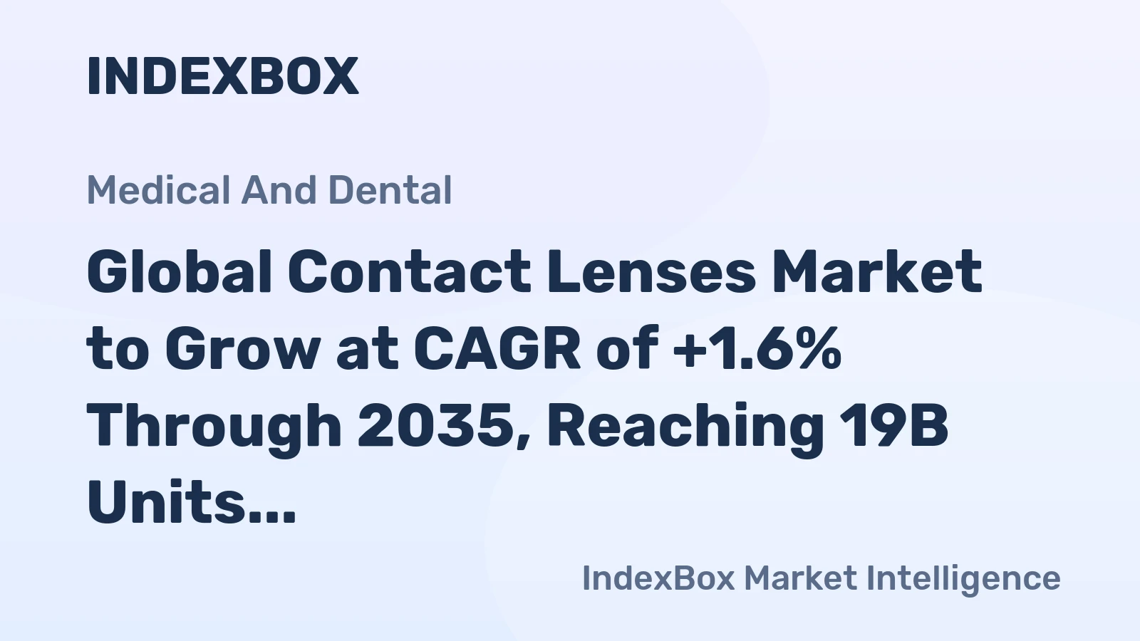 Global Contact Lenses Market to Grow at CAGR of +1.6% Through 2035, Reaching 19B Units
