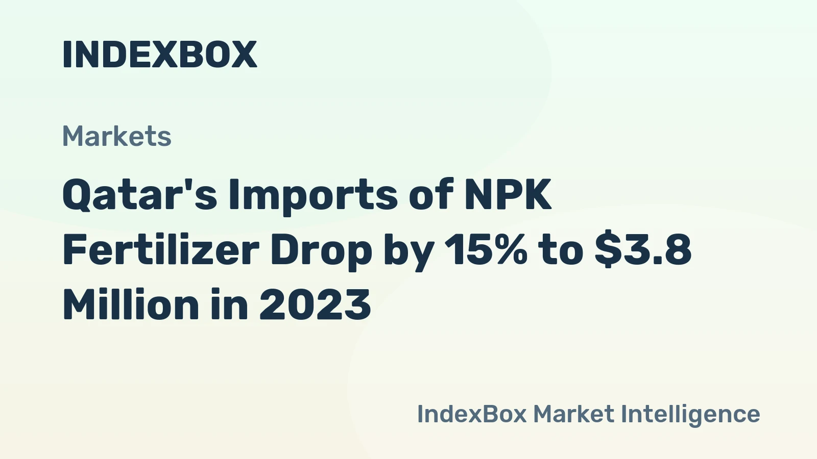 Qatar's Imports of NPK Fertilizer Drop by 15% to $3.8 Million in 2023
