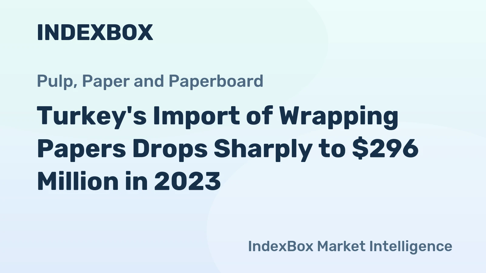 Turkey's Import of Wrapping Papers Drops Sharply to $296 Million in 2023