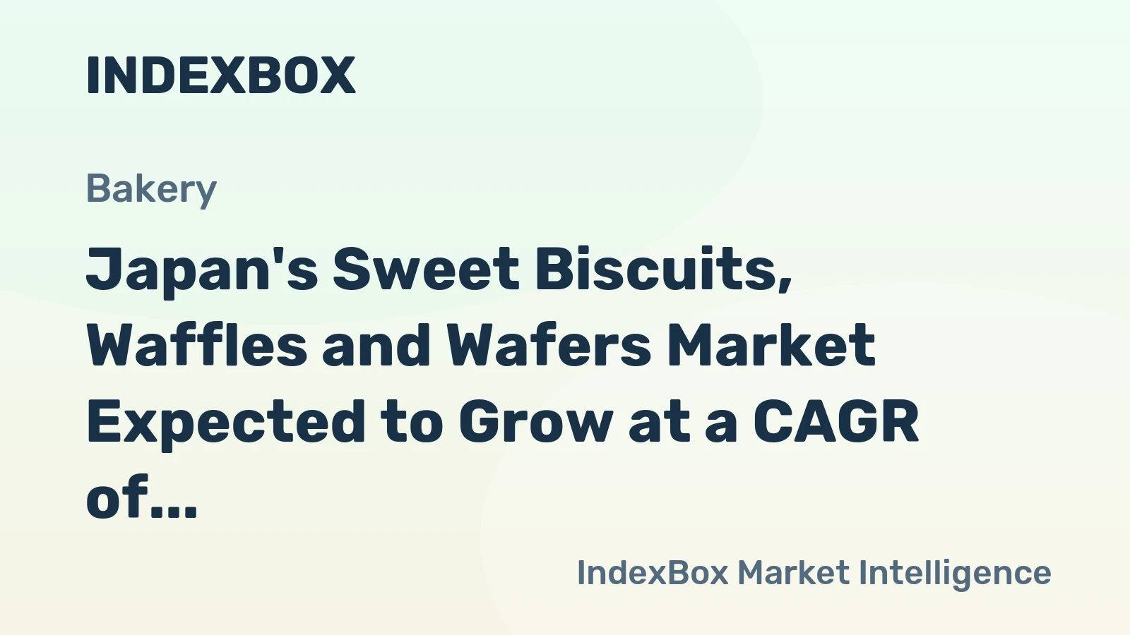 Japan's Sweet Biscuits, Waffles and Wafers Market Expected to Grow at a CAGR of +6.5% from 2024 to 2035
