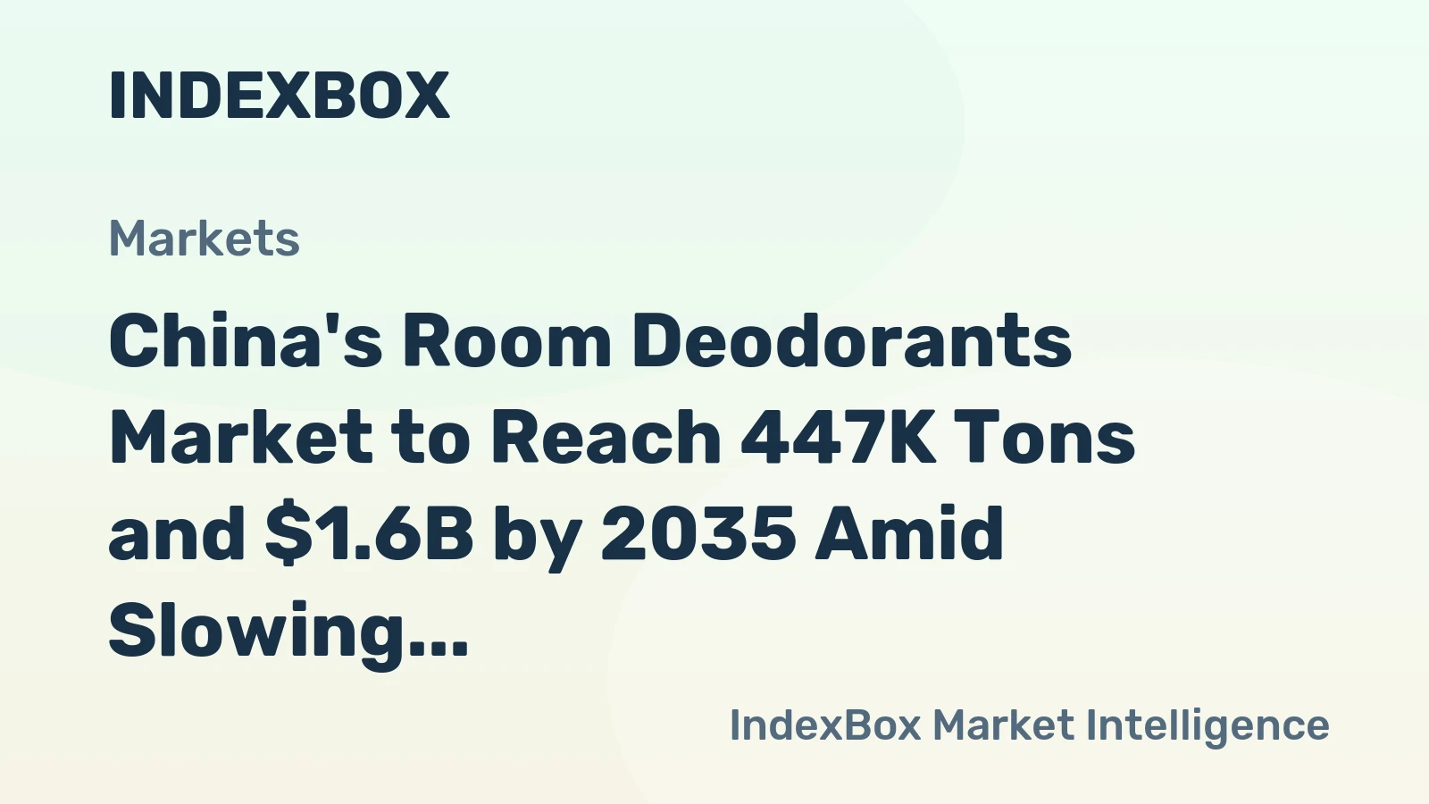 China's Room Deodorants Market to Reach 447K Tons and $1.6B by 2035 Amid Slowing Growth