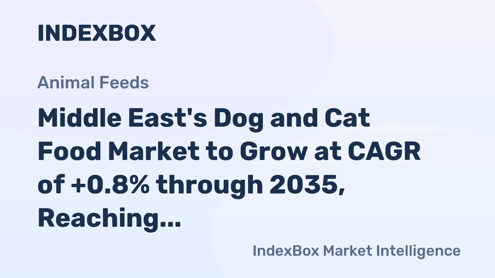 Middle East's Dog and Cat Food Market to Grow at CAGR of +0.8% through 2035, Reaching $10.2B in Value