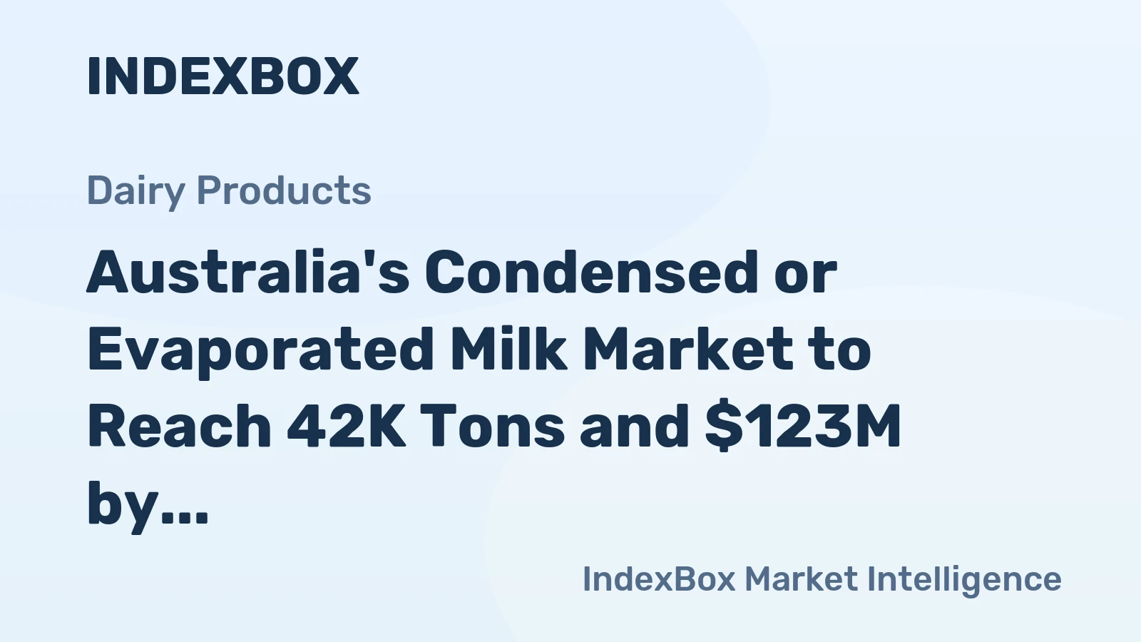 Australia's Condensed or Evaporated Milk Market to Reach 42K Tons and $123M by 2035