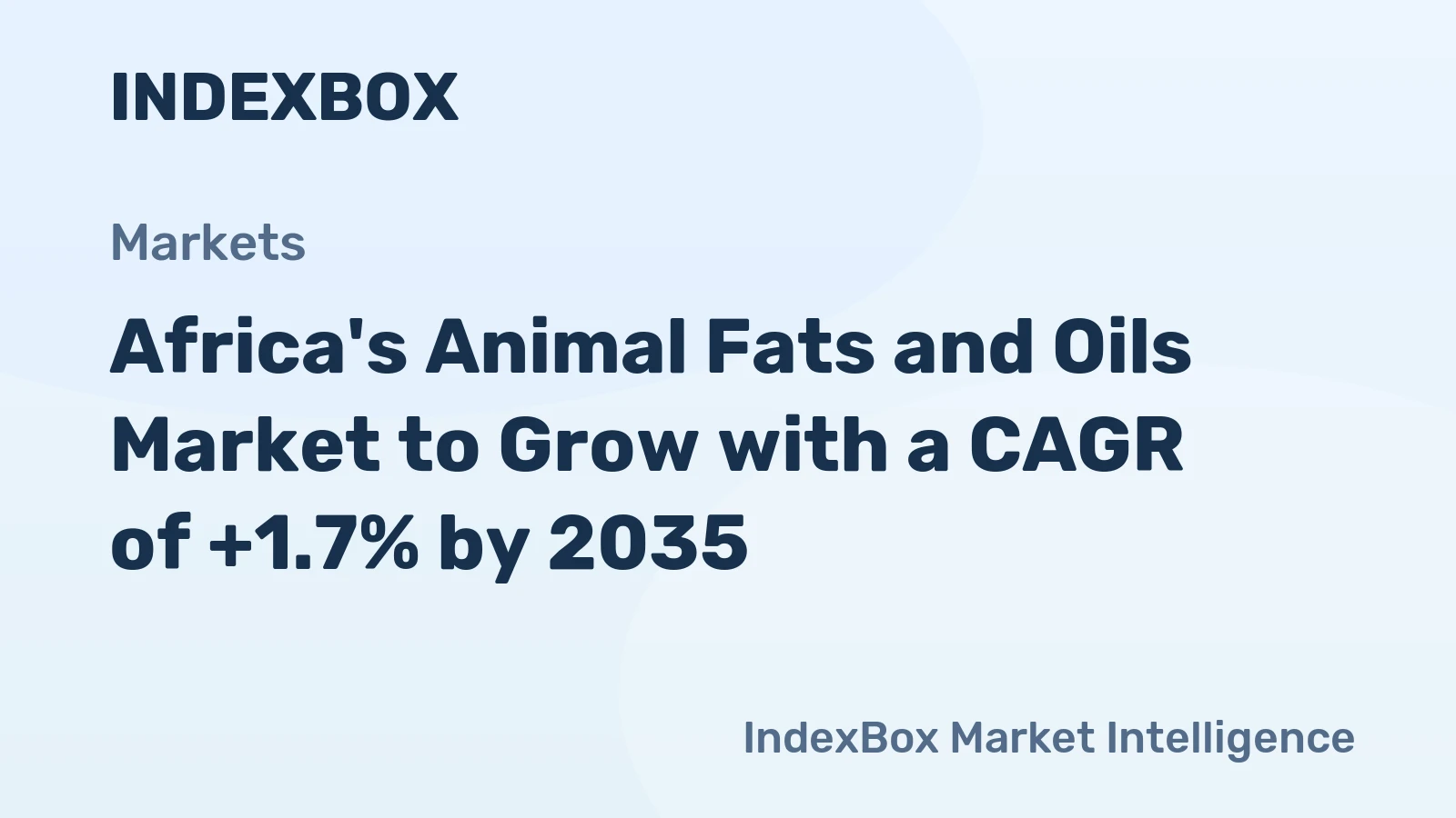 Africa's Animal Fats and Oils Market to Grow with a CAGR of +1.7% by 2035