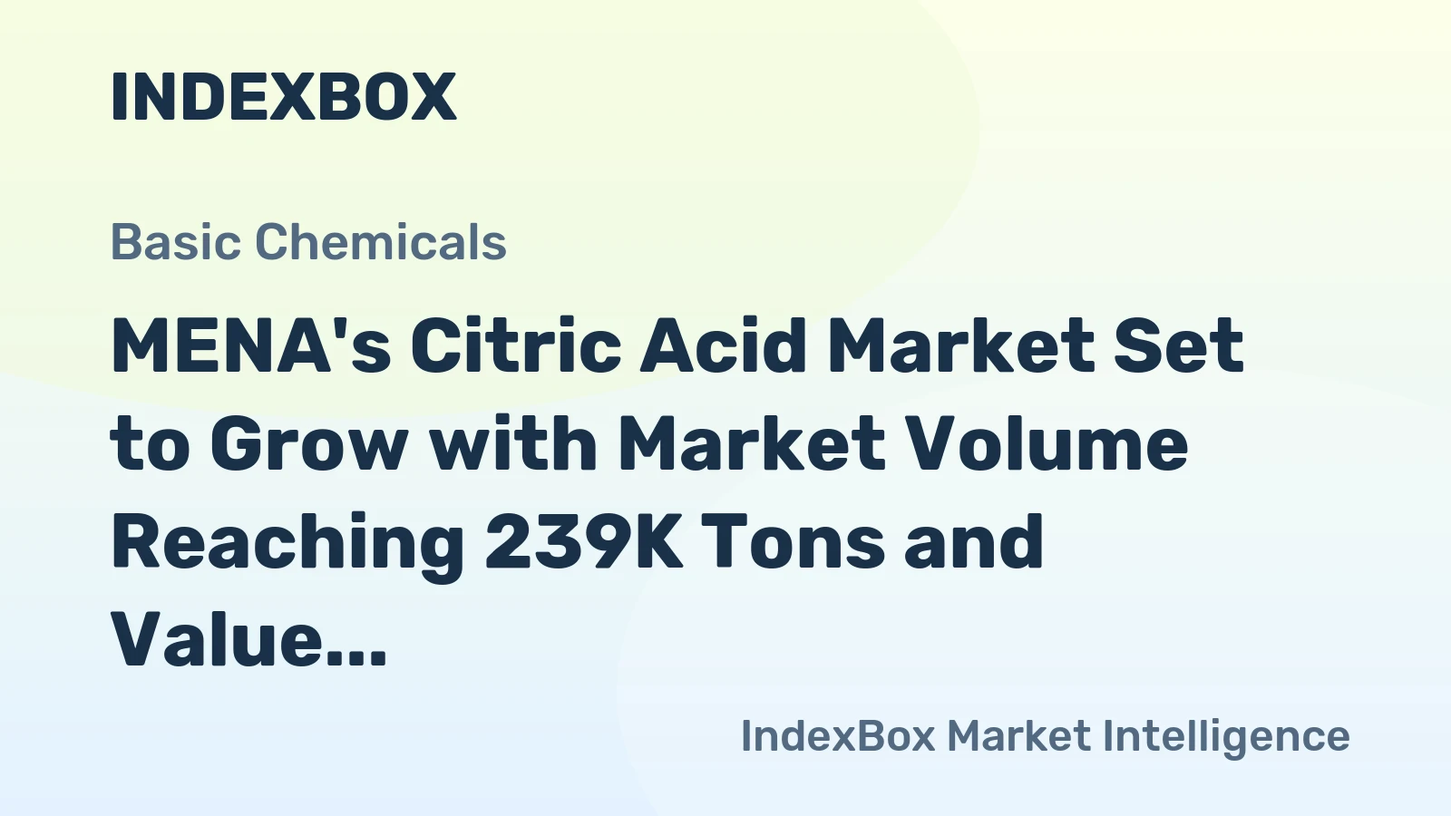 MENA's Citric Acid Market Set to Grow with Market Volume Reaching 239K Tons and Value Surging to $335M by 2035