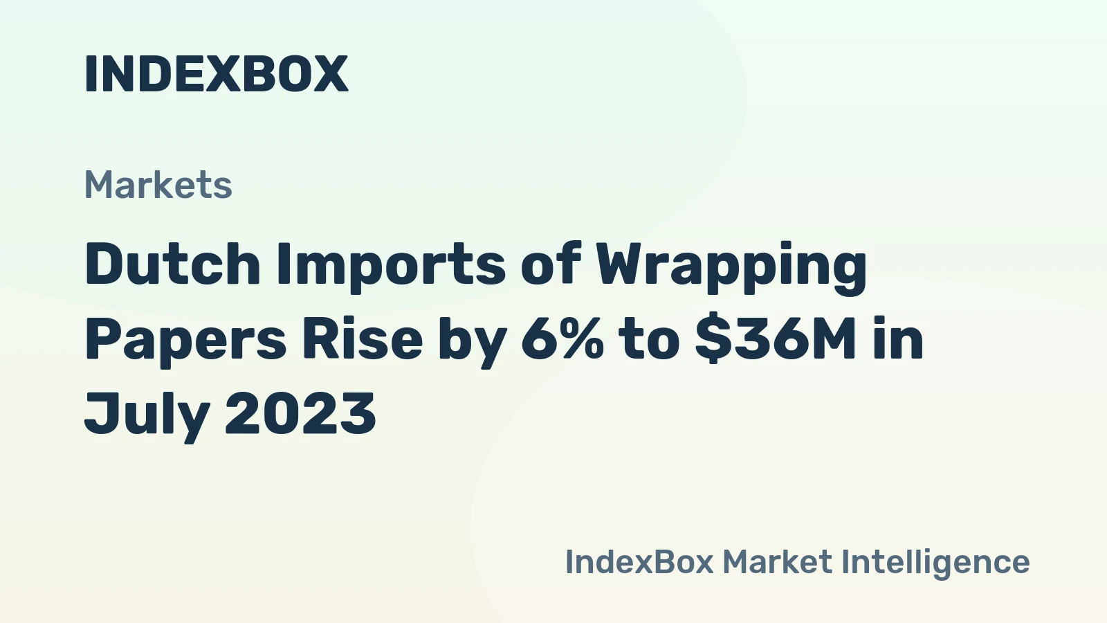 Dutch Imports of Wrapping Papers Rise by 6% to $36M in July 2023