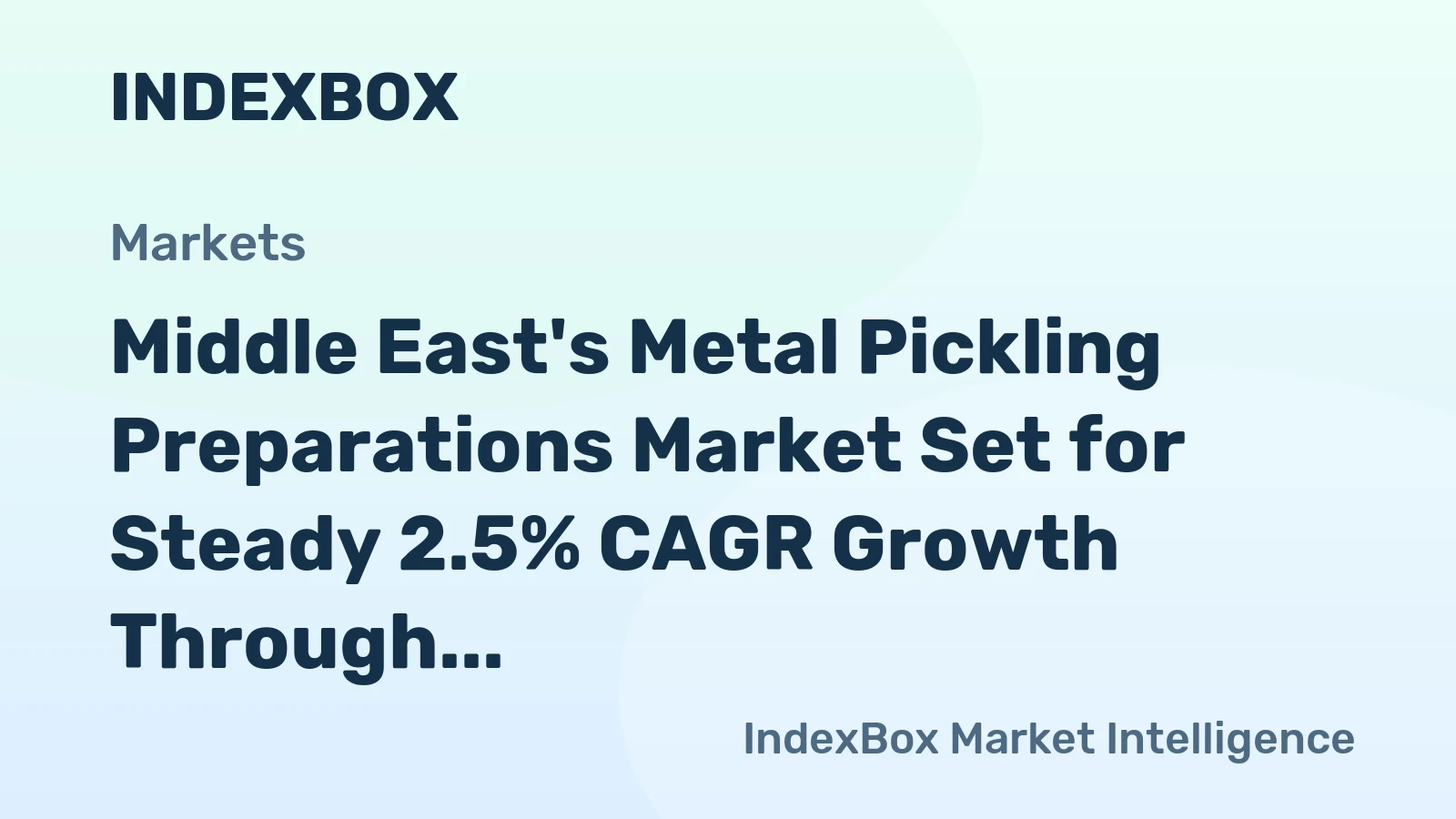 Middle East's Metal Pickling Preparations Market Set for Steady 2.5% CAGR Growth Through 2035