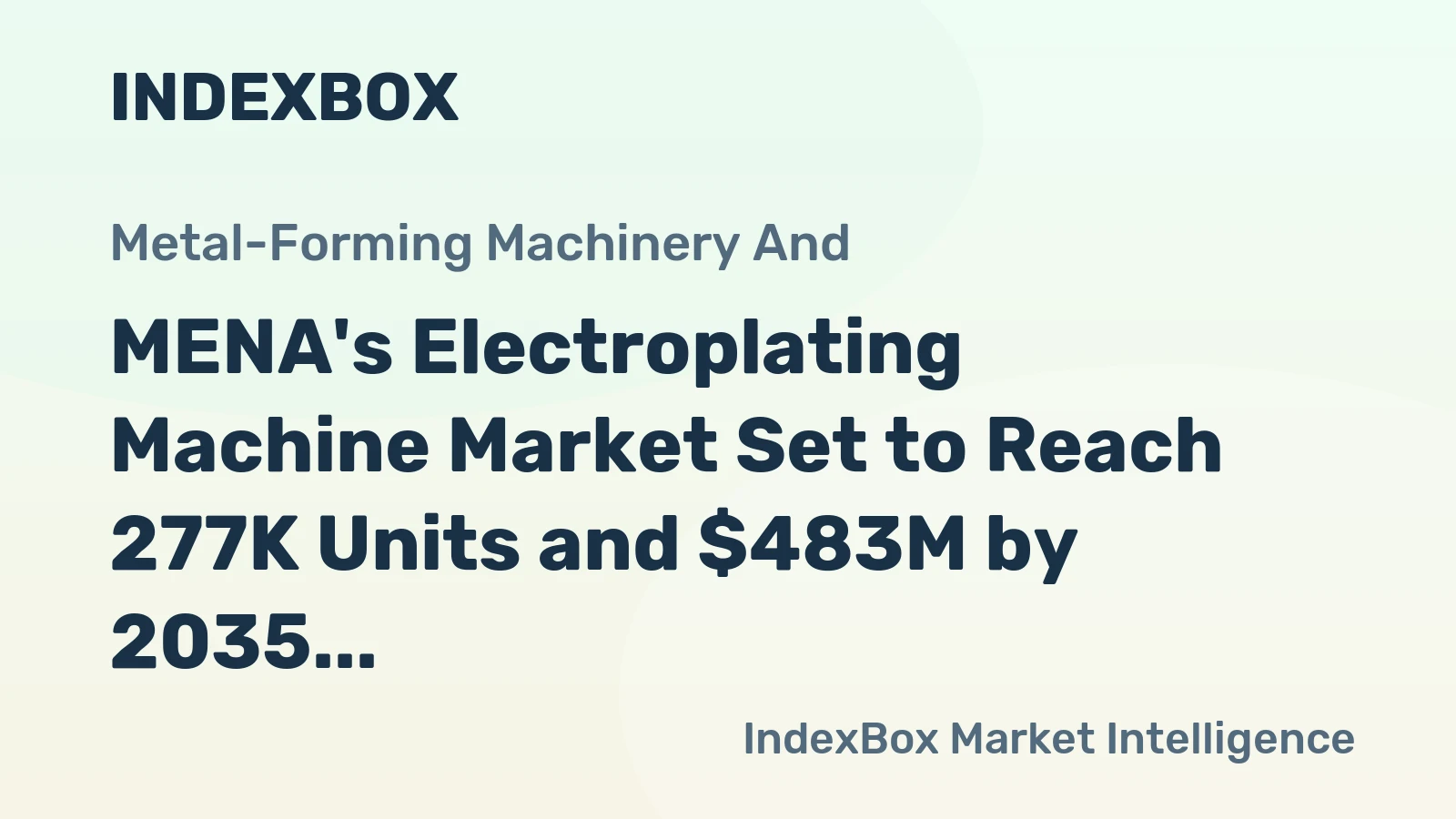 MENA's Electroplating Machine Market Set to Reach 277K Units and $483M by 2035