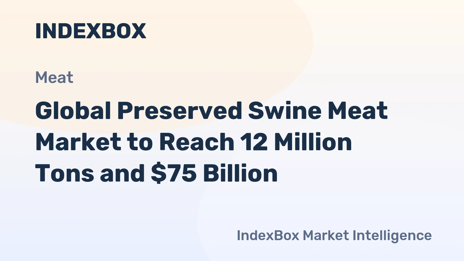 Global Preserved Swine Meat Market to Reach 12 Million Tons and $75 Billion