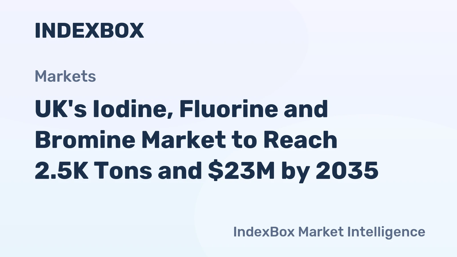 UK's Iodine, Fluorine and Bromine Market to Reach 2.5K Tons and $23M by 2035