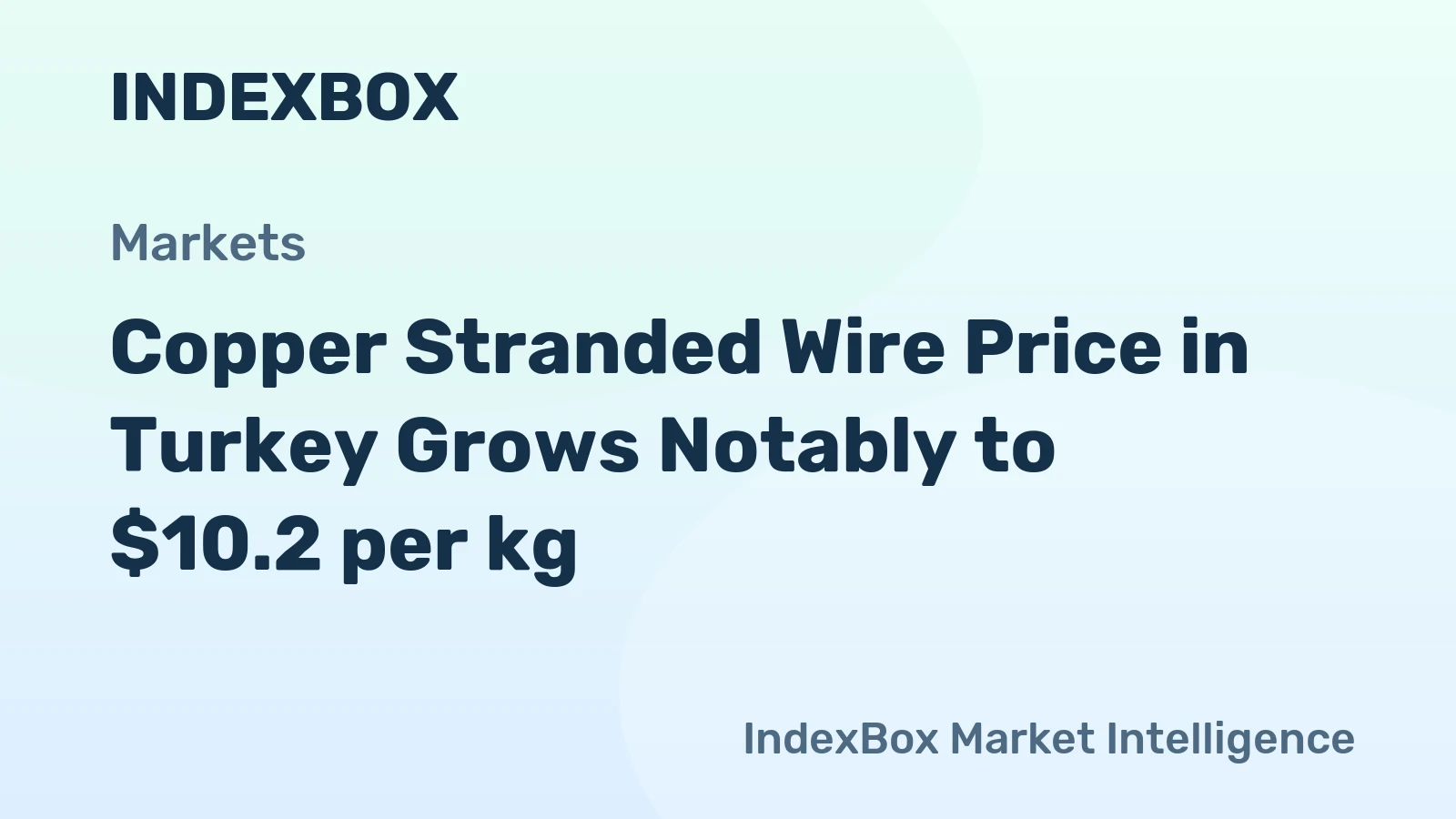 Copper Stranded Wire Price in Turkey Grows Notably to $10.2 per kg