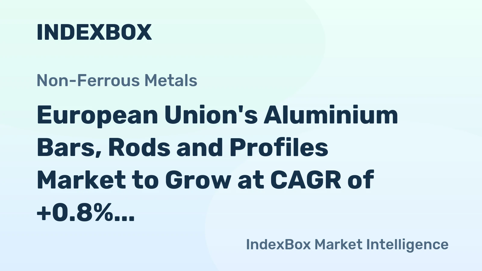 European Union's Aluminium Bars, Rods and Profiles Market to Grow at CAGR of +0.8% Over Next Decade