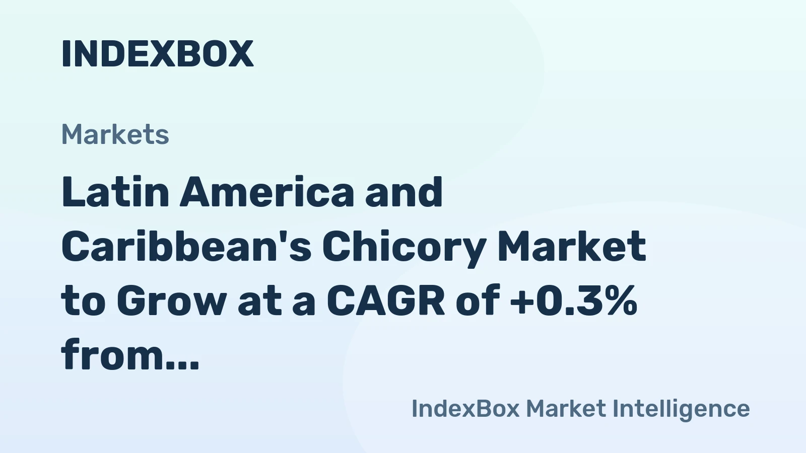 Latin America and Caribbean's Chicory Market to Grow at a CAGR of +0.3% from 2024 to 2035, Reaching 3.8K tons