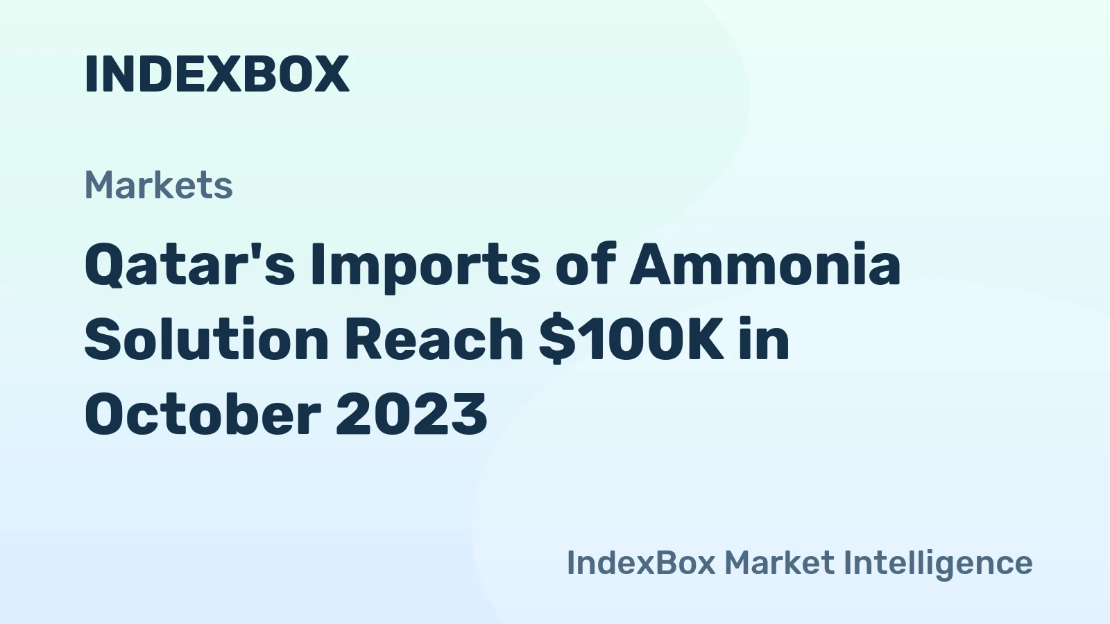 Qatar's Imports of Ammonia Solution Reach $100K in October 2023