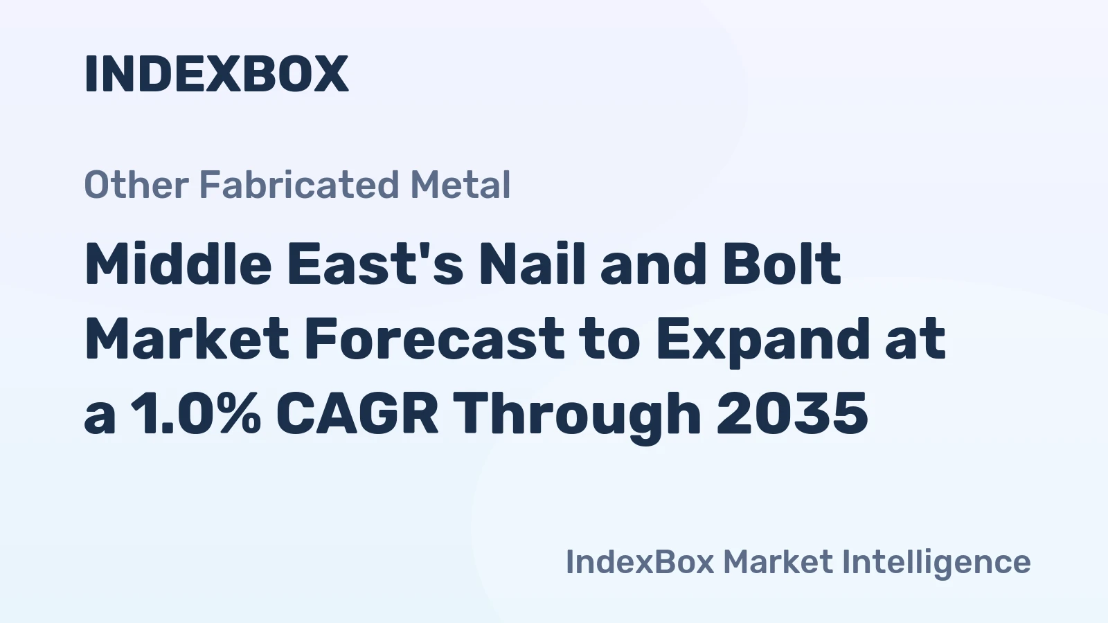 Middle East's Nail and Bolt Market Forecast to Expand at a 1.0% CAGR Through 2035