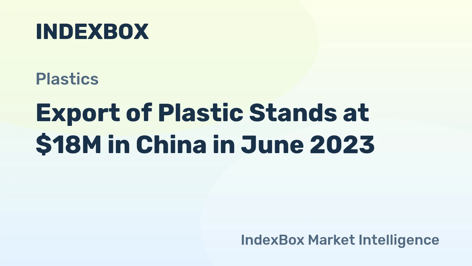 Export of Plastic Stands at $18M in China in June 2023