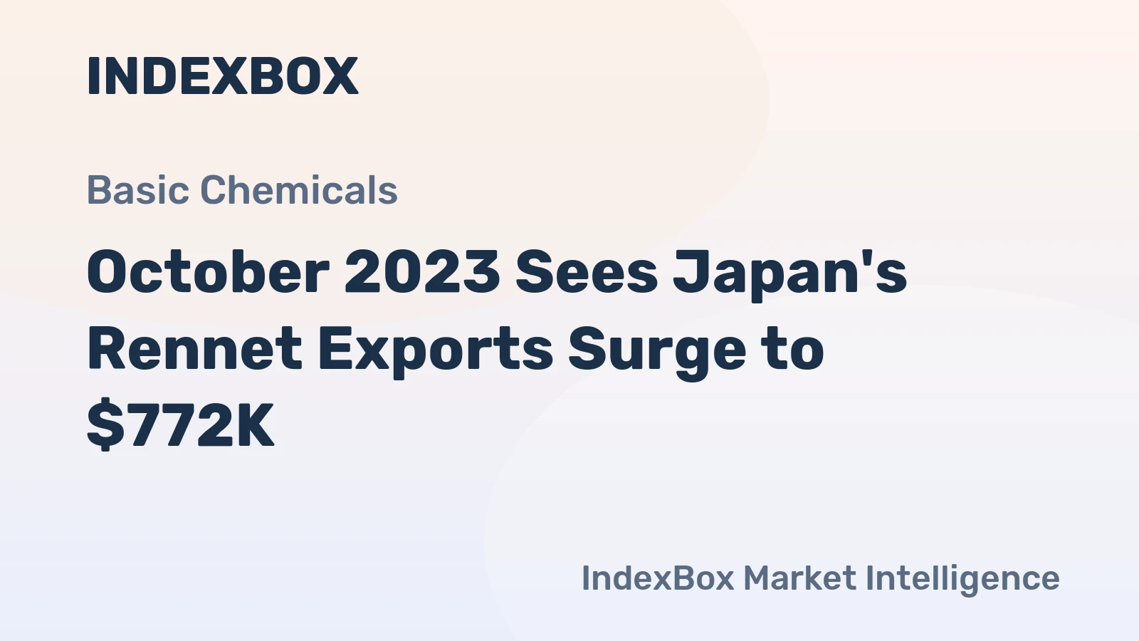 October 2023 Sees Japan's Rennet Exports Surge to $772K