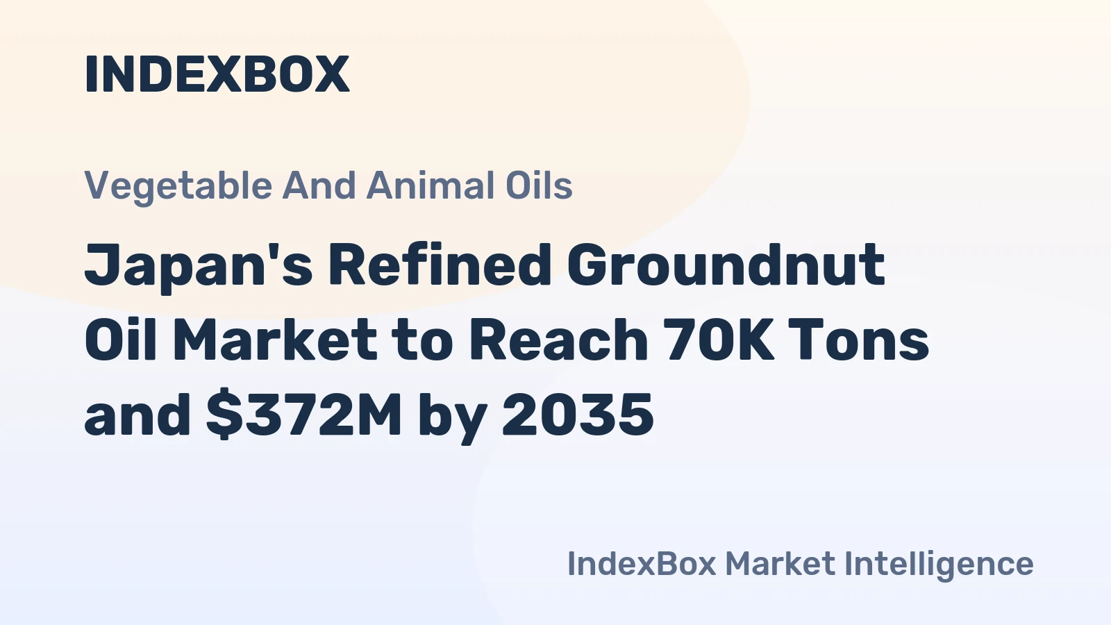 Japan's Refined Groundnut Oil Market to Reach 70K Tons and $372M by 2035