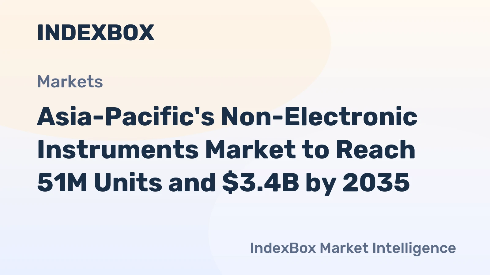 Asia-Pacific's Non-Electronic Instruments Market to Reach 51M Units and $3.4B by 2035