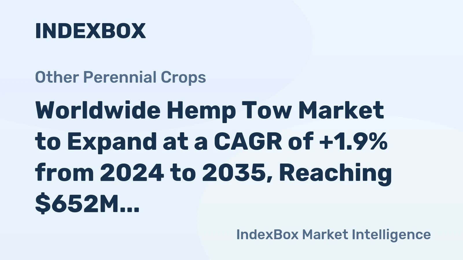 Worldwide Hemp Tow Market to Expand at a CAGR of +1.9% from 2024 to 2035, Reaching $652M by 2035