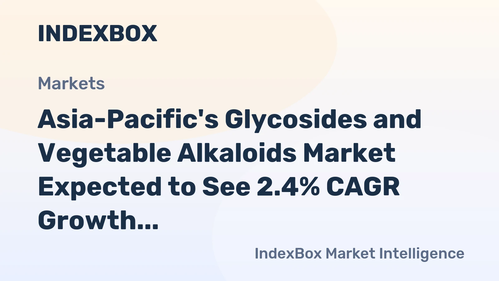 Asia-Pacific's Glycosides and Vegetable Alkaloids Market Expected to See 2.4% CAGR Growth by 2035