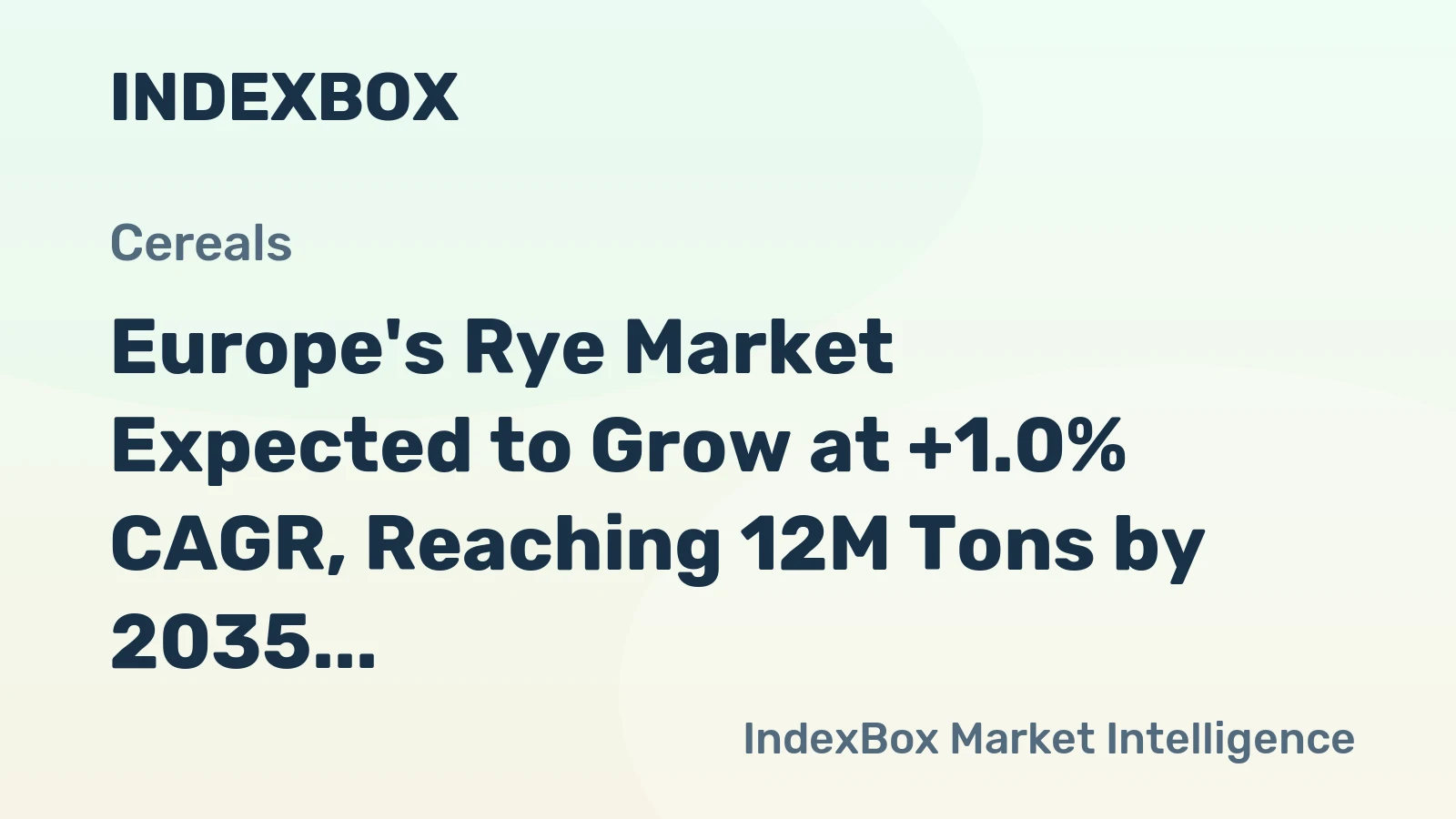 Europe's Rye Market Expected to Grow at +1.0% CAGR, Reaching 12M Tons by 2035