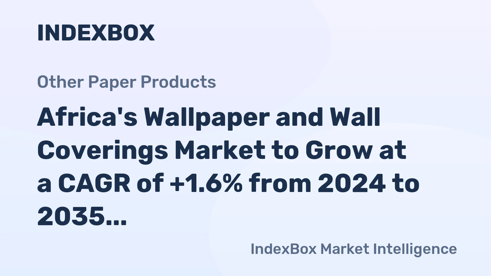 Africa's Wallpaper and Wall Coverings Market to Grow at a CAGR of +1.6% from 2024 to 2035, Reaching 63K Tons